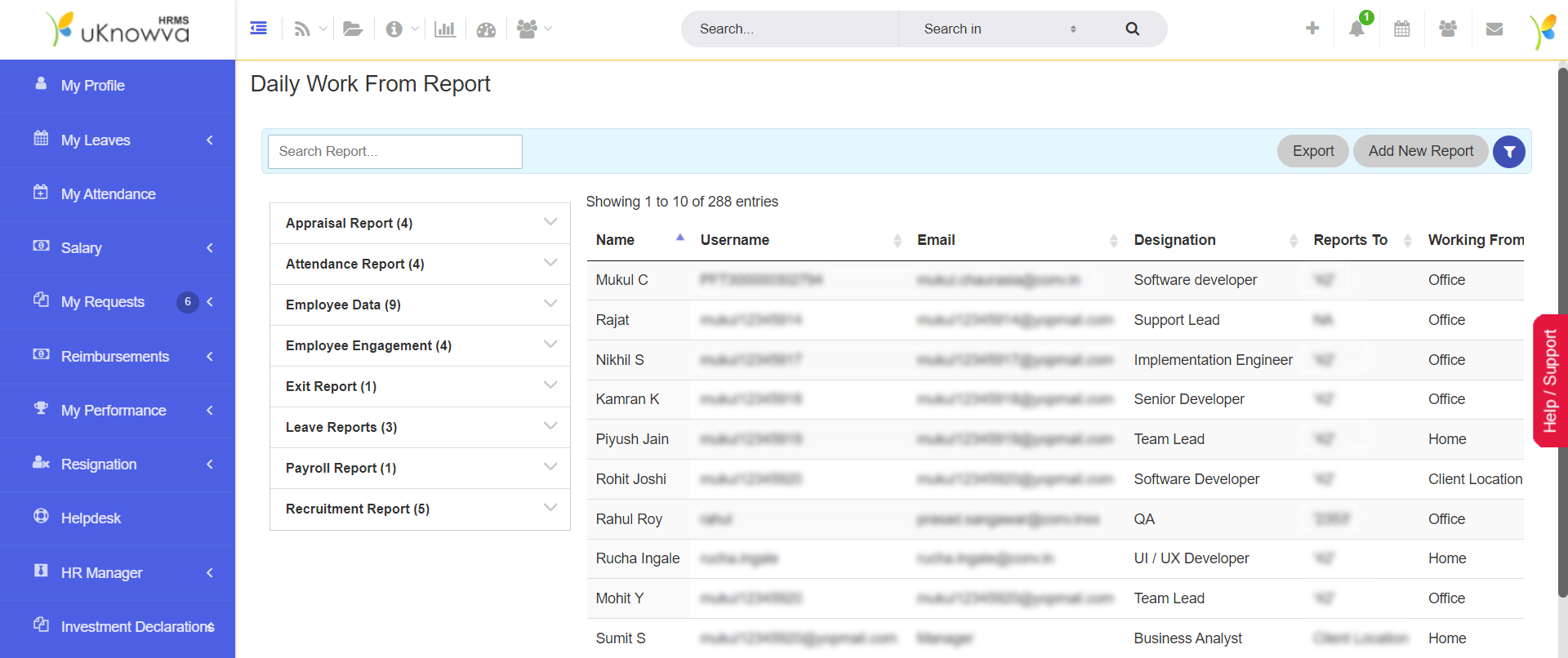WFH / WFO tracker | uKnowva Extension Store